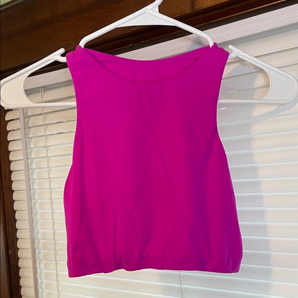 SKIMS | Tops | Skims Bright Pink Crop Top | Poshmark